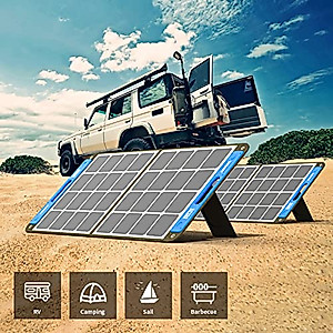 XTAR SP100 2 Pack 100w Solar Panel Portable Solar Panel Solar Power with Independent Charger 8mm Splitter Solar Power Panel for Power Station Solar Generator RV Solar Camping