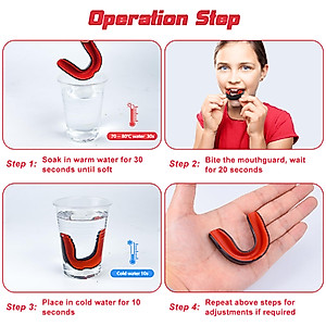 MENOLY Youth Mouth Guard - 5 Packs Football Mouth Guard, BPA Free Mouth Guard with Portable Case, Mouth Guard Sports for Boxing, Basketball, Lacrosse, MMA, Hockey, Wrestling, Soccer