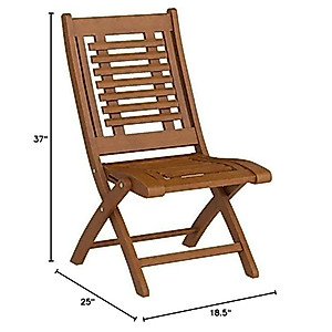 Folding Eucalyptus Side Chair Fully Assembled, 2 pack