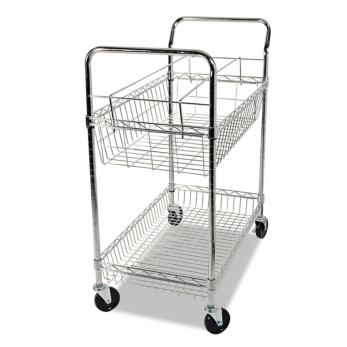 Alera Carry-All Mail Cart, 2-Shelf, 34-7/8w x 18d x 39-1/2h, Steel (MC343722CR)