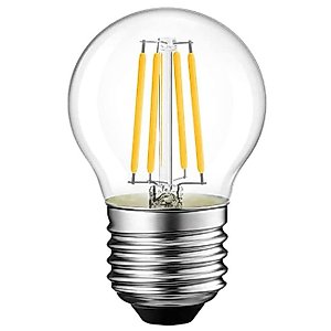 LED Vintage Edison Bulb G45-4W LED Light Filament Bulb, Globe Shape E26 Base, Clear Warm White 2700K, LED Edison Bulb 40W Equivalent, 110-120VAC, Dimmable (4 Watts)