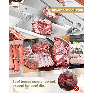 Moongiantgo Manual Meat Bone Cutter Rib Slicer Heavy Duty Chicken Cutting Machine with 16 Inch Knife SUS Bone Chopper for Beef Goat Pig Fish Butcher Commercial Kitchen (KD0298)