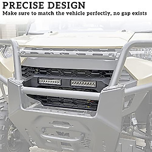 SAUTVS Front Mesh Grill for Ranger XP 1000 18-23, Waterproof Black Mesh Grille with LED Light Bar for Polaris Ranger XP 1000 2018-2023 Accessories (1PCS)