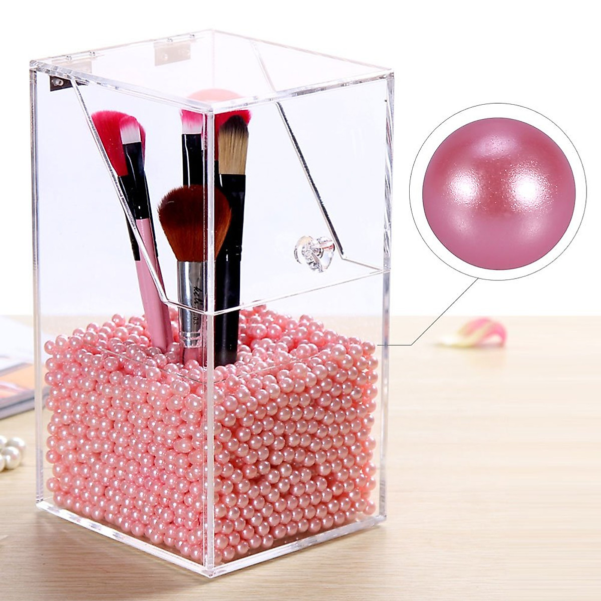 Artificial Pearl, 1300PCS Smooth Glossy Color 2Colors Bead Decoration for Makeup Organizer for Decorations(Pink)