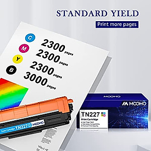 Mooho Compatible Toner Cartridge Replacement for Brother TN227 TN-227 TN227BK TN223 TN223BK/C/M/Y for MFC-L3770CDW HL-L3270CDW HL-L3290CDW MFC-L3710CW Toner Printer (TN-227BK/C/M/Y High Yield 4 Pack)