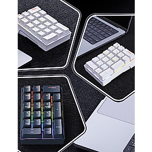 TISHLED Wired Mechanical Numpad Rainbow LED Backlit 20-Key Number Pad Brown Switches Shine Through Keycaps Detachable Cable Numeric Keyboard for PC/Laptop/Win/Mac, Black