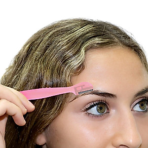 Pack of 3 Revele Precision Eyebrow and Bikini Razors for Painless Hair Removal Facial Shaver Derma-planing Shaving Tool with Precision Cover for Men & Women