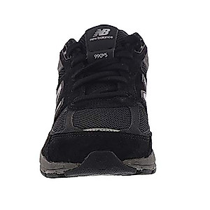 New Balance 990 V5 Lace-Up Sneaker, Black/Silver, 4 Wide US Unisex Big_Kid