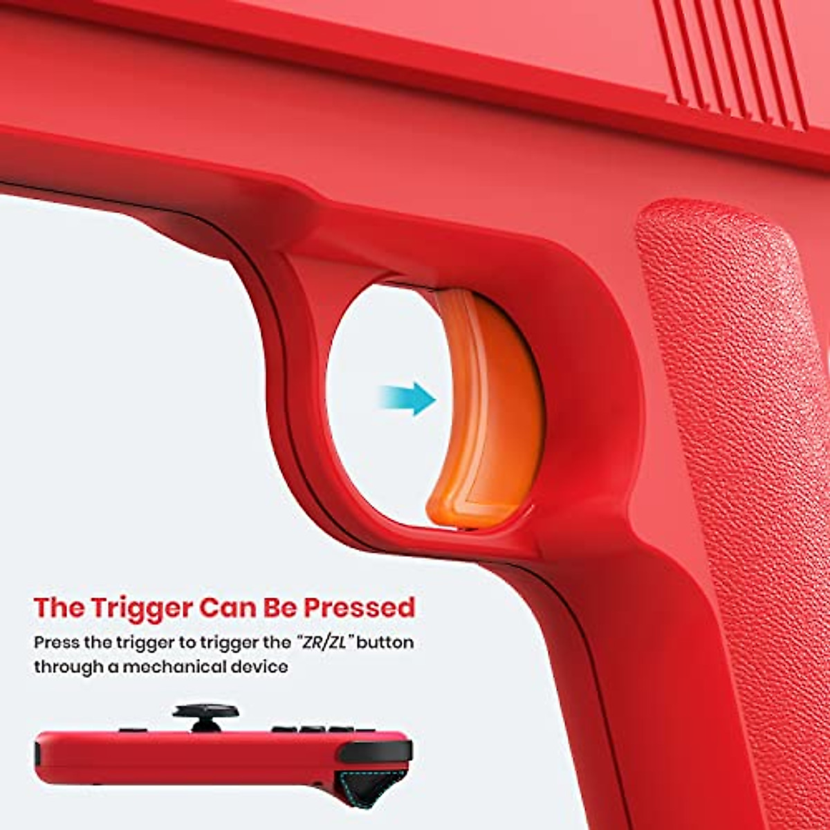 CODOGOY Shooting Game Gun Controller Compatible with Switch/Switch OLED Joy-Con, Hand Grip Motion Controller for Nintendo Switch Shooter Hunting Games (Blue + Red)