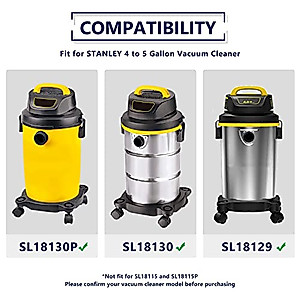 KEEPOW 10 Pack 25-1230 Shop Vac Bags Compatible with Stanley 4-5 Gallon Wet/Dry Vacuums SL18129, SL18130, SL18130P