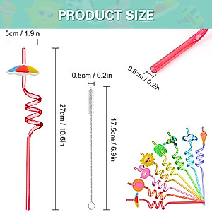 Beach drinking straws for pool parties, beach parties, beach ball summer parties, children's birthday decorations, 24crazy straws and 2 cleaning brushes
