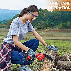Mini Chainsaw Cordless 6-inch, Electric Hand Held Chain Saw with Automatic Oiler for Yard Cleaning, Wood Cutting and Branch Trimming.