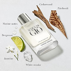 Armani Beauty - Acqua di Gio - Eau de Toilette - Cologne for Men - Long Lasting Fragrance with Bergamot notes, Jasmine, White Musks, Patchouli & Cedarwood – 1.0 Fl Oz