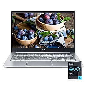 Acer Swift 3 Evo Thin & Light Laptop 2022, 14" FHD Display, Intel Core i7-1165G7, Intel Iris Xe Graphics, 8GB LPDDR4X, 512GB NVMe SSD, WiFi 6, Fingerprint Reader, Backlit KB Webcam
