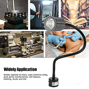Hyuduo LED Lamp with Magnetic Base, 12W Long Flexible Gooseneck Desk Work Lamp, Sewing Machine Light for Workbench, Metal Lathe, Drill Press