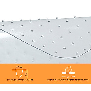 Naturehydro Office Chair Mat for Carpeted Floors - 48" x 48" Plastic Floor Mat for Low Pile Carpet, Easy Glide Rolling Computer Desk Chair Mat, BPA and Phthalates Free (Square)