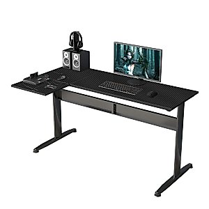 SogesGame Computer Desk L Shaped Corner Desk Gaming Desk Large Size Home Office Desk, XTD-DJ01-BK-S8-US