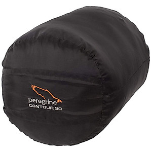 Peregrine Contour 30 Degree, 3 Season, Lightweight, Cold-Weather, Mummy Sleeping Bag with Stuff Sack for Camping, Backpacking and Hiking, Black
