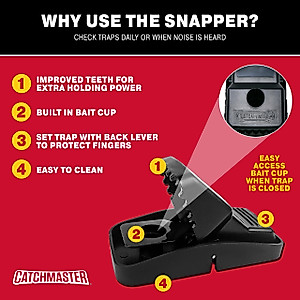 Catchmaster Jumbo Snapper Quick Set Rat/Mouse Snap Trap - 6 Pack