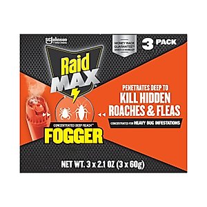 Raid Max Fogger, Insect Killer for Mosquito, Ant, Roach, Spider, Flea, for Indoor Use 6.3 Ounce (Pack of 1)
