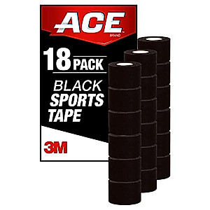 Ace Brand Sports Tape, Black, 1.5 Inch X 10 Yard, 18.10 Pound, 289.6 Ounce (Pack of 18)