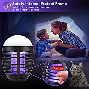 PRODCA Bug Zapper for Indoor & Outdoor, Rechargeable Mosquito Trap, Electric Mosquito Zapper, Fly Zapper for Home, Patio, Backyard, Camping (Black)