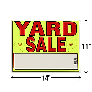 Sunburst Systems 4150 Yard Neon Yellow (10) Large Label 4150 Kit Includes (3) All-Weather Yard Sale Signs, (200) Pre-Priced Stickers , 11x14 inches