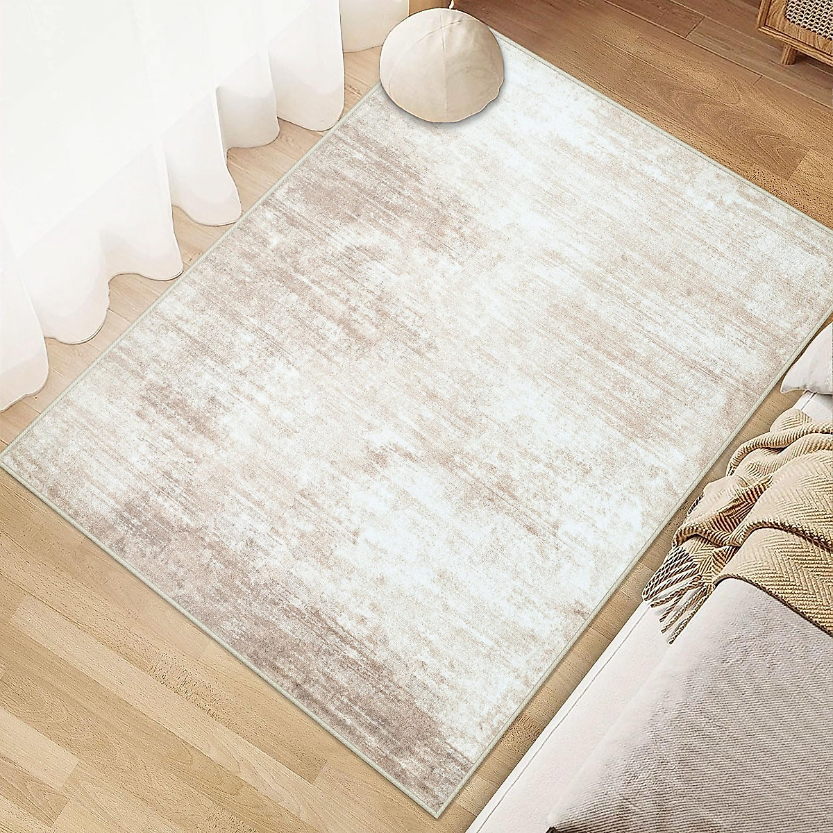 3x5 Area Rugs for Living Room:Washable Rug Modern Abstract Rug-Non Slip Rug Door Mat for Bedroom Kitchen Under Dining Table Nursery Bathroom Entryway Home Office Rugs - Brown