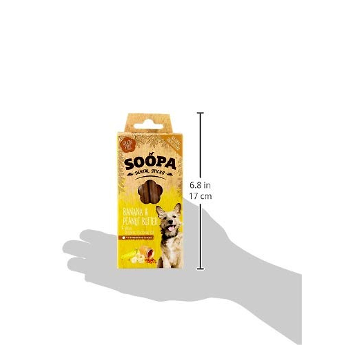Soopa Grain Free Banana and Peanut Butter Dental Dog Treats, 4 Sticks,100 g (Pack of 1)