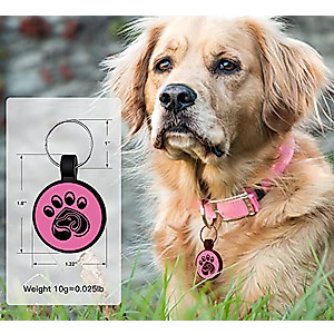 WhoseID QR Code Dog Tag, Pet ID Tag, Dog ID Tag, Waterproof Lightweight Silent Pet ID Tag, Modifiable Free Pet Online Profile, Multiple Contact Information, Scan QR Code Send Pet Location (Paw, Rose)