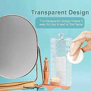 Serveyou Bathroom Cup Dispenser,Mouthwash Cup Holder,Transparent Round Cotton Cotton Storage Tube with Cover,Acrylic PS Plastic Side Opening High Toughness for Bathroom Makeup Organizer