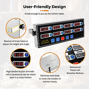 Bundle: BEAMNOVA 8 Channel + 4 Channel Digital Kitchen Timer Clock Commercial Loud Ring Restaurant Fryer Timer