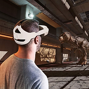 MASiKEN K6 Adjustable Replace Elite Head Strap for Oculus Quest 2, Enhanced Support and Comfort Head Pad Cushion,Reduce Head Pressure,Optimize Interface Fillet and Headstock Angle (White)