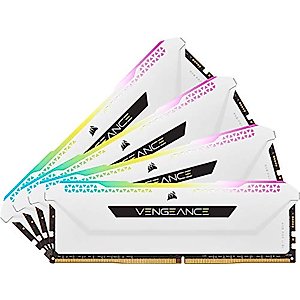 Corsair Vengeance RGB Pro SL 32GB (4x8GB) DDR4 3200 (PC4-25600) C16 1.35V - White (CMH32GX4M4E3200C16W)