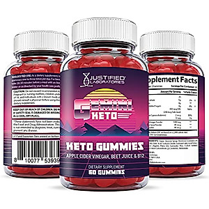 Justified Laboratories (5 Pack) Gemini Keto Gummies 1000MG ACV with Pomegranate Juice Beet Root B12 300 Gummys