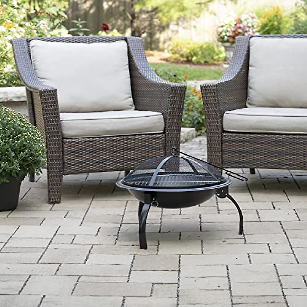 Blue Sky Outdoor Living WBPFP22 21.25” Round Folding Leg Portable Wood Fire Pit