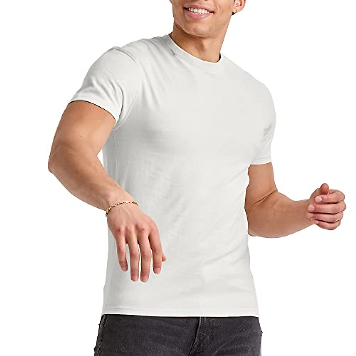 Hanes Men's Originals Lightweight Tall T-Shirt, Tri-Blend Tee, Big & Tall Sizes, Eco White