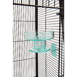 Lixit Quick Lock Bird Cage Bath for Lovebirds, Canaries, Finches, Parakeets, and Cockatiels and Other Small to Medium Feathered Friends (Pack of 2)