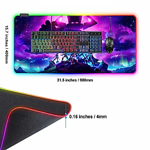 RGB Large Gaming Mouse Pad Galactus Skin,12 Lighting Modes & Non-Slip Rubber Base Mousepad-Long Glowing Laptop Desk Pad,Computer Keyboard and Mice Combo Pads Mouse Mat-31.5X15.7