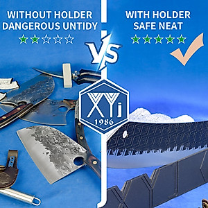 XYJ Slicing Japanese Chef Knife With Guards Protector,Curved Vegetable Butcher Knives Camping Kitchen Knives,Carving Brisket Knife,Full TangTang (11.5 Inch)