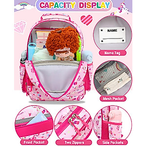 LYNXCHER Toddler Girl Backpack Preschool Kindergarten Kids Backpack Bookbag Elementary School Girls Gifts Small Toddler Backpcak 5 6 Stocking Stuffers for Kids Girls (Pink Unicorn,12L for 5-8 Years)