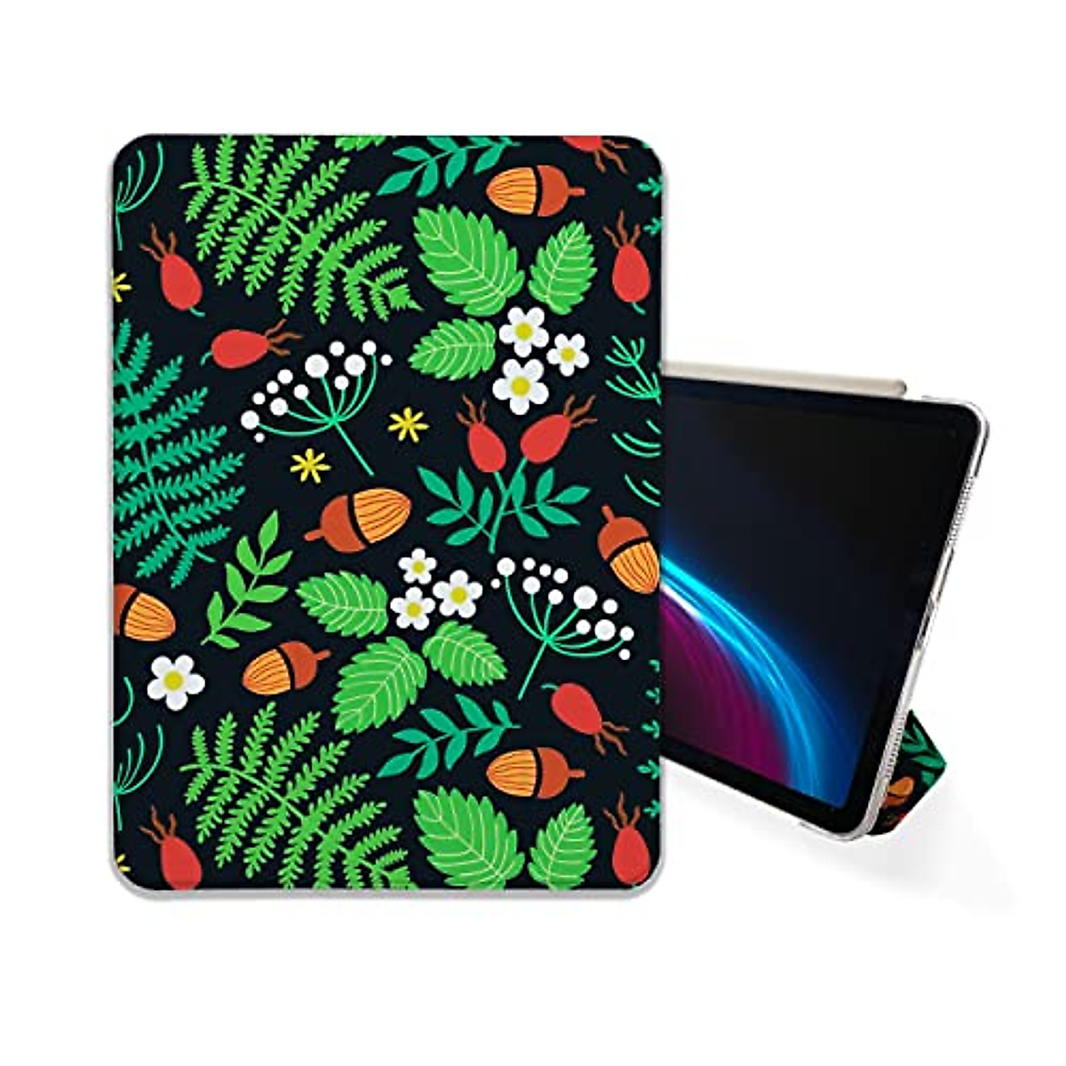 Cute Tropical Fern Leaves Plants case Compatible with iPad Mini Air Pro 7.9 8.3 9.7 10.2 10.9 11 12.9 inch Pattern Cover New 2022 2021 Trifold Stand 3 4 5 6 7 8 9 Generation 344 (7.9" Mini 4/5)