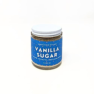 Wood Stove Kitchen - Vanilla Flavored Sugar for Cooking, Baking, Beverages & Cocktail Rimmer - Flavored Sugar & Seasoning with Spice and Herbs - Sweeten Coffee, Tea, and Food - 3.8 oz