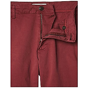 Amazon Essentials Men's Slim-Fit 5" Flat-Front Comfort Stretch Chino Short (Previously Goodthreads), Burgundy, 28
