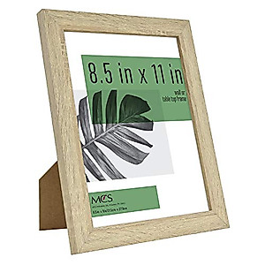 MCS Studio Gallery 8.5x11 Picture Frame Natural Woodgrain, Rectangle Photo Frame for Photos, Posters & Art Prints & Easel for Tapletop Display (2-Pack)