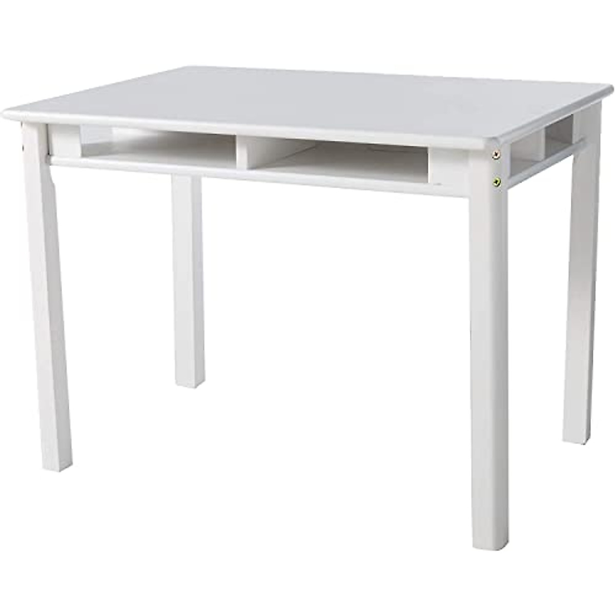 Lipper International Child's Rectangular Table with Shelves and 2 Chairs, White