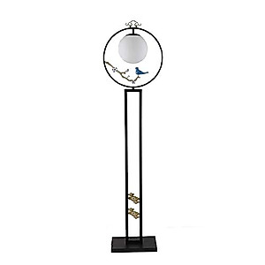 Floor Lamp Floor Lamp Modern Chinese Style Iron Study Fabric Floor Light Simple Hotel Room Creative Living Room Standing Lamp Standing Light (Color : Black)