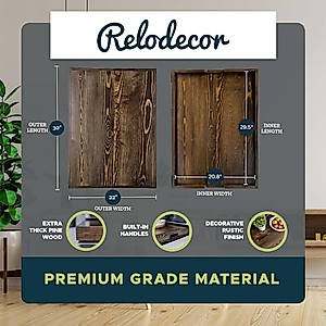 RELODECOR Noodle Board Stove Covers with Built-in Handles, Durable Extra Thick Pine Wood Handmade Cookware, Counter Space Top Covers for Electric Stoves, Farmhouse Rustic Stove Cover for Kitchen