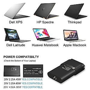 Original Replacement New Dell 90W USB C Type C Slim AC Adapter for Dell Latitude 3400,3500, 5289,5300 2in1,7400 2in1,7300, 7390 2in1, 7200 2in1,9410 2-in-1，9510,0TDK33 LA90PM170 DA90PM170 DA65NM170