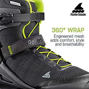 Rollerblade Zetrablade Elite Men's Adult Fitness Inline Skate, Black and Lime, Performance Inline Skates